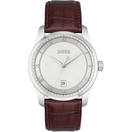 BOSS Herren BOSS Quarzuhr &raquo;PRINCIPLE&laquo; Herrenuhr, Armbanduhr, Datum, Lederarmband braun Einheitsgr&ouml;&szlig;e