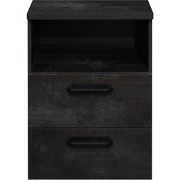 M&auml;usbacher Mehrzweckschrank schwarz Holzwerkstoff Schwarzstahl, B/H/T: 50cm x 73cm x 35cm, Schubladen: 2 Stk., Basisausf&uuml;hrung
