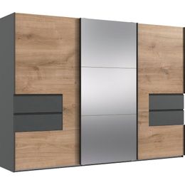 wimex Schwebet&uuml;renschrank &raquo;Palermo by fresh to go&laquo; integrierte Schubladen in der Front mit Soft-close-Funktion grau Holzwerkstoff Graphit, B/H/T: 300cm x 