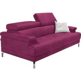 Egoitaliano 2,5-Sitzer &raquo;Soul, Design und Sitzkomfort auf hohem Niveau, tolle Details&laquo; inkl. Kopfteilverstellung f&uuml;r noch mehr Komfort, Designfu&szlig; pink B/H/T: 200cm