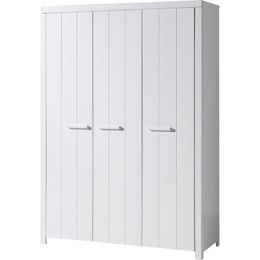 Vipack Kleiderschrank &raquo;Erik, Kleiderschrank 3-trg. mit viel Stauraum, MDF wei&szlig; lackiert&laquo; B/H/T ca. 144x205,5x57,5cm, in Landhaus-Optik, ger&auml;umiger Schrank 