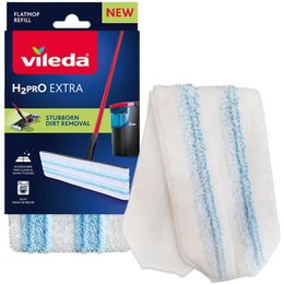 Vileda Wischbezug &raquo; H2Pro Flatmop Ersatzbezug&laquo; (Mikrofaser 11 cmx23 cm 1 Stk. tlg. Ersatzbezug f&uuml;r das H2PRO Flat Mop System wei&szlig; gewirkt, Mikrofaser 