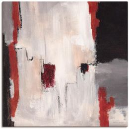 Artland Leinwandbild &raquo;Rot an Grau I - Abstrakt&laquo; Gegenstandslos 1 Stk. tlg. auf Holzrahmen gespannt grau B/H/T: 40cm x 40cm, Leinwandbild Gegenstandslos, 1 Stk