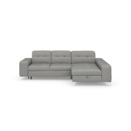 Sit & More sit&more Ecksofa &raquo;Baviene L-Form&laquo; inklusive Sitztiefenverstellung & Federkern, optional Schlaffunktion silber B/H/T: 286cm x 92cm x 176cm, Luxus-
