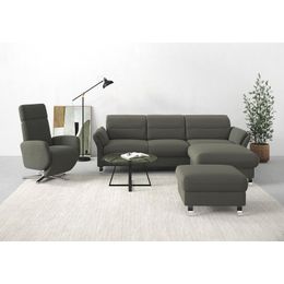 Sit & More sit&more Ecksofa &raquo;Grenoble L-Form mit Federkern&laquo; wahlweise mit Schlaffunktion, Bettkasten, Arm- und Kopfteilverstellung grau B/H/T: 251cm x 85cm x 