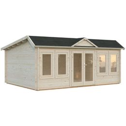 Palmako Gartenhaus &raquo;Claudia Pent&laquo; verschiedene Farben beige Massivholz Fu&szlig;boden im Gartenhaus, ohne Dacheindeckung