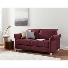 Sit & More sit&more 2,5-Sitzer &raquo;Darwin&laquo; inklusive Federkern, wahlweise mit Kopfteilverstellung rot B/H/T: 179cm x 83cm x 96cm, Luxus-Microfaser Florence, ohne 
