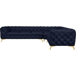 Home Affaire Chesterfield-Sofa &raquo;Ecksofa GLYNIS L-Form mit Wellenunterfederung, Ma&szlig;e B/T/H 323/264/75cm&laquo; aufw&auml;ndige Knopfheftung, moderne Chesterfield 