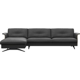 FLEXLUX Ecksofa &raquo;Glow, super bequem durch hochwertigem Sitzaufbau mit Federkern, L-Form&laquo; Modernes skandinavisches Design schwarz 100% Echteder B/H/T: 