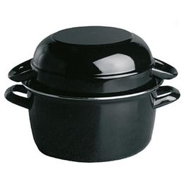 APS Kochtopf &raquo;APS Muscheltopf&laquo; Emaille schwarz 5,2 l + &Oslash; 24cm + H&ouml;he 20cm