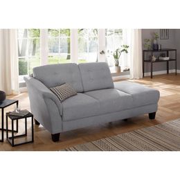 OTTO home Recamiere &raquo;Trondheim&laquo; freistehend, mit Federkern, Knopfheftung im R&uuml;cken, F&uuml;&szlig;e Buche silber Luxus-Microfaser (90% Polyester, 10% Polyamid);
