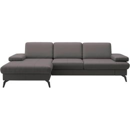 Sit & More sit&more Ecksofa &raquo;Morris L-Form, inkl. Sitztiefenverstellung&laquo; wahlweise mit Armteilverstellung, Schlaffunktion & Bettkasten braun B/H/T: 275cm x 82cm 