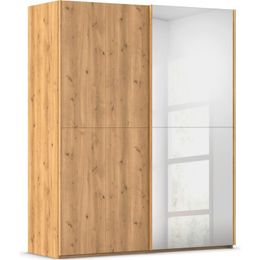 Rauch Schwebet&uuml;renschrank &raquo;Kleiderschrank Schrank Garderobe Schlafzimmerschrank SCALE-WOOD&laquo; edle geteilte Front in massiver Asteiche mit Spiegel MADE 