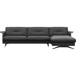 FLEXLUX Ecksofa &raquo;Glow, super bequem durch hochwertigem Sitzaufbau mit Federkern, L-Form&laquo; Modernes skandinavisches Design schwarz 100% Echteder B/H/T: 