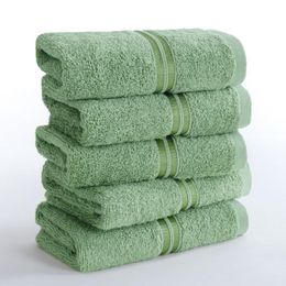 HAMMETEX Gaestehandtuecher &raquo;5er Set, 30x50 cm, weich & saugstark, 100% Baumwolle&laquo; mit Bord&uuml;re, einfarbig, Schlaufe, 100% Baumwolle Frottee gr&uuml;n 