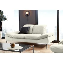 W.Schillig 2,5-Sitzer &raquo;enjoy&MORE&laquo; Sitztiefenverstellung, F&uuml;&szlig;e schwarz pulverbeschichtet, Breite 232 cm wei&szlig; Chenille-Flachgewebe R66 (85% Polyester, 