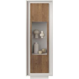 Home Affaire Vitrine &raquo;Sky, B/H 67/197 cm, Vitrinenschrank/Standvitrine/Glasvitrine, 1 T&uuml;r&laquo; Softclosing, Korpus & Front 22 mm stark, Rahmen-Optik braun