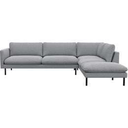FLEXLUX Ecksofa &raquo;Bolzano, elegant und bequem, L-Form&laquo; Sitzaufbau mit Kaltschaum & Stahl-Wellen, lose Sitz -& R&uuml;ckenkissen grau 100% Polyester B/H/T: 