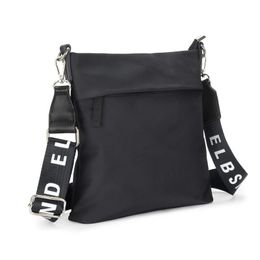 ELBSAND Damen Umh&auml;ngetasche &raquo;Schultertasche, Minibag, Crossbody Bag, Damentasche&laquo; Handtasche Damen zum Umh&auml;ngen aus weichem Material VEGAN schwarz B/H