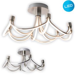 N&auml;ve n&auml;ve LED Deckenleuchte &raquo;Festos&laquo; LED-Modul 1 Stk. Warmwei&szlig; Krone, in 3-Stufen dimmbar, nickelmatt, warmwei&szlig;e LED, D: 60cm silber 1, &Oslash; 60cm H: 30cm, 1 