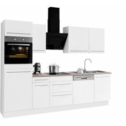 Optifit K&uuml;chenzeile &raquo;Bern&laquo; Breite 270 cm, wahlweise mit E-Ger&auml;ten wei&szlig; B/H/T: 270cm x 60cm, ohne E-Ger&auml;te