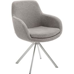 Musterring Esszimmerstuhl &raquo;Tavia&laquo; (Set) 2 Stk.Stativgestell Edelstahl, wahlweise mit Drehfunktion, diverse Farben grau B/H/T: 62cm x 86cm x 66cm, 2 Stk., 