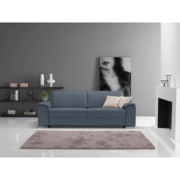 Egoitaliano 2,5-Sitzer &raquo;Cecilia, modern & elegant, erstklassiger Sitzkomfort, Breite 234cm&laquo; mit verchromten Metallf&uuml;&szlig;en grau Leder &raquo;BULL&laquo; (echtes Rindsleder). 