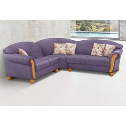 Home Affaire Ecksofa &raquo;Milano, bequem mit Federkern, B/T/H 233/233/83cm, Landhausstil, L-Form&laquo; gleichschenklig lila B/H/T: 233cm x 83cm x 233cm, 