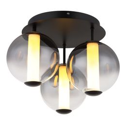Globo LIGHTING Deckenleuchte &raquo;LACY&laquo; LED-Modul 1 Stk. Warmwei&szlig; Deckenlampe Wohnzimmer-Leuchte Schlafzimmer-Leuchte Flur K&uuml;che schwarz &Oslash; 38cm H: 29,5cm,