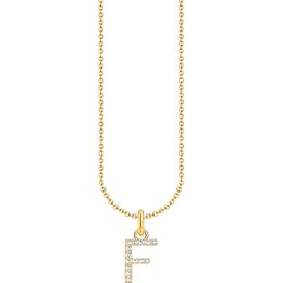 Thomas Sabo Damen Thomas Sabo Kette mit Anh&auml;nger &raquo;Buchstabe&laquo; mit Zirkonia (synth.) gold 45, F, Silber 925 (recycelt)