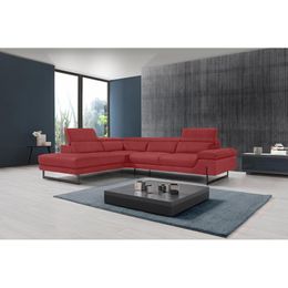 Egoitaliano Ecksofa &raquo;Queenie, extravagantes Sofa mit erstklassigem Sitzkomfort, L-Form&laquo; mit verstellbarer Armlehne und Kopfteilen f&uuml;r Wohlf&uuml;hlkomfort rot Luxus-