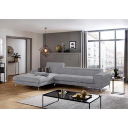 W.Schillig Ecksofa &raquo;piedroo, Designsofa mit tollem Sitzkomfort, bequem und elegant, L-Form&laquo; Kopfteilverstellung, wahlweise mit Sitztiefenverstellung, 