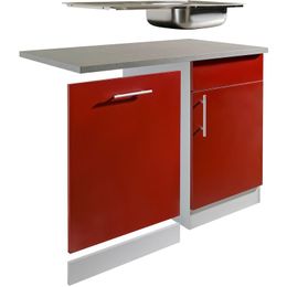 Wiho-K&uuml;chen wiho K&uuml;chen Sp&uuml;lenschrank &raquo;Kiel&laquo; 110 cm breit, inkl. T&uuml;r/Griff/Sockel f&uuml;r Geschirrsp&uuml;ler grau B/H/T: 110cm x 85cm x 60cm, T&uuml;ren: 2 Stk.