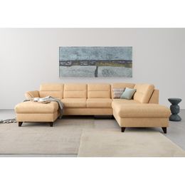 Sit & More sit&more Wohnlandschaft &raquo;Mellum U-Form&laquo; Federkern, wahlweise mit Schlaffunktion, Stauraum und Armteilfunktion braun 100% Polyester B/H/T: 306cm x 87cm