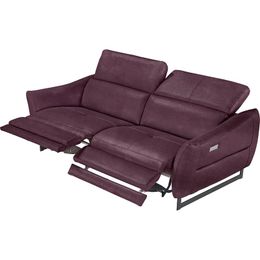 Egoitaliano 2,5-Sitzer &raquo;Dafne, elegantes Designsofa mit hohem Sitzkomfort&laquo; mit und ohne elektrischer Relaxfunktion, Kopfteile manuell verstellbar lila B/H/T: 