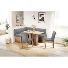 massivline&more Eckbank &raquo;Anna 2&laquo; Breite 169 cm grau Holzwerkstoff, Kunstleder B/H/T: 130cm x 83cm x 169cm, Kunstleder, langer Schenkel rechts