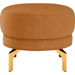 Sit & More sit&more Polsterhocker &raquo;Orient 3&laquo; goldfarbene Metallf&uuml;&szlig;e gelb 100% Polyester B/H/T: 63cm x 46cm x 63cm, Struktur