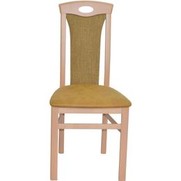 HOFMANN LIVING AND MORE 4-Fu&szlig;stuhl (Set) 2 Stk. gelb Polyester B/H/T: 45cm x 95cm x 48cm, 2 Stk., Kunstleder Polyester Lederoptik meliert