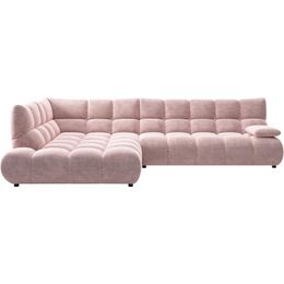 Home Affaire Ecksofa &raquo;Cozy Bubble, mit klappbarer Armlehne, Breite 324 cm&laquo; mit eleganter Steppung, Rundumbezug & weicher Polsterung rosa 100% 