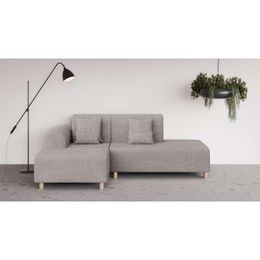 OTTO home Ecksofa &raquo;Suyala&laquo; L-Form mit Hocker grau 100% Polyester B/H/T: 258cm x 85cm x 168cm, Chenilleoptik, Recamiere links, ohne Hocker