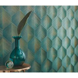 Fashion for walls Vliestapete &raquo;Prisma&laquo; 3D-Optik gepr&auml;gt Phthalate frei gr&uuml;n B/L: 0,53m x 10,05m, Rollen: 1