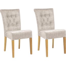 Home Affaire Polsterstuhl &raquo;Queen&laquo; (Set) 2 Stk.Esszimmerstuhl mit Knopfheftung, 2er, 4er oder 6er-Set wei&szlig; 100% Polyester B/H/T: 46cm x 93cm x 64cm, 2 