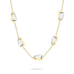 Liebeskind Berlin Damen Edelstahlkette &raquo;Schmuck Geschenk Halskette Glass Heart&laquo; mit Glasstein Edelstahl, L: 45 B: 1,3mm