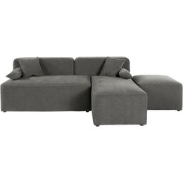 Home Affaire Ecksofa &raquo;Sundstrup L-Form&laquo; Modulserie, individuelle Zusammenstellung grau 100% Polyester B/H/T: 220cm x 76,5cm x 153cm, Samtoptik, 