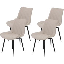 Hela Drehstuhl &raquo;Vierfu&szlig;stuhl BERGEN&laquo; (Set) 4 Stk.Esszimmerstuhl, XL-Sitzbreite, 360&deg; drehbar beige Metall, Polyester, Stoff B/H/T: 54cm x 85cm x 63cm,
