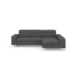 Sit & More sit&more Ecksofa &raquo;Baviene L-Form&laquo; inklusive Sitztiefenverstellung & Federkern, optional Schlaffunktion grau B/H/T: 286cm x 92cm x 176cm, Luxus-