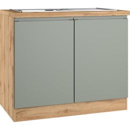 KOCHSTATION Sp&uuml;lenschrank &raquo;KS-Virginia,neu in verbesserter Ausf&uuml;hrung&laquo; Stauraum, Softclose, ohne Armatur, Breite 100 cm, inklusive Einbausp&uuml;le, Soft-