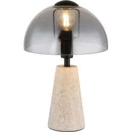 Globo LIGHTING Tischleuchte &raquo;LARS&laquo; E14 1 Stk. Tischleuchte f&uuml;r Wohn- & Schlafzimmer Travertin beige 1, &Oslash; 20cm H: 31cm, 1 Stk.