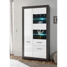 Home Affaire Vitrine &raquo;Etero&laquo; H&ouml;he 198 cm grau B/H/T: 100cm x 198cm x 35cm