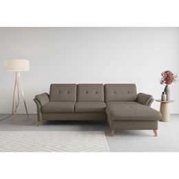 Sit & More sit&more Ecksofa &raquo;G&ouml;teborg&laquo; Sitztiefenverstellung und Federkern, wahlweise mit Bettfunktion braun B/H/T: 268cm x 90cm x 176cm, Luxus-Microfaser 